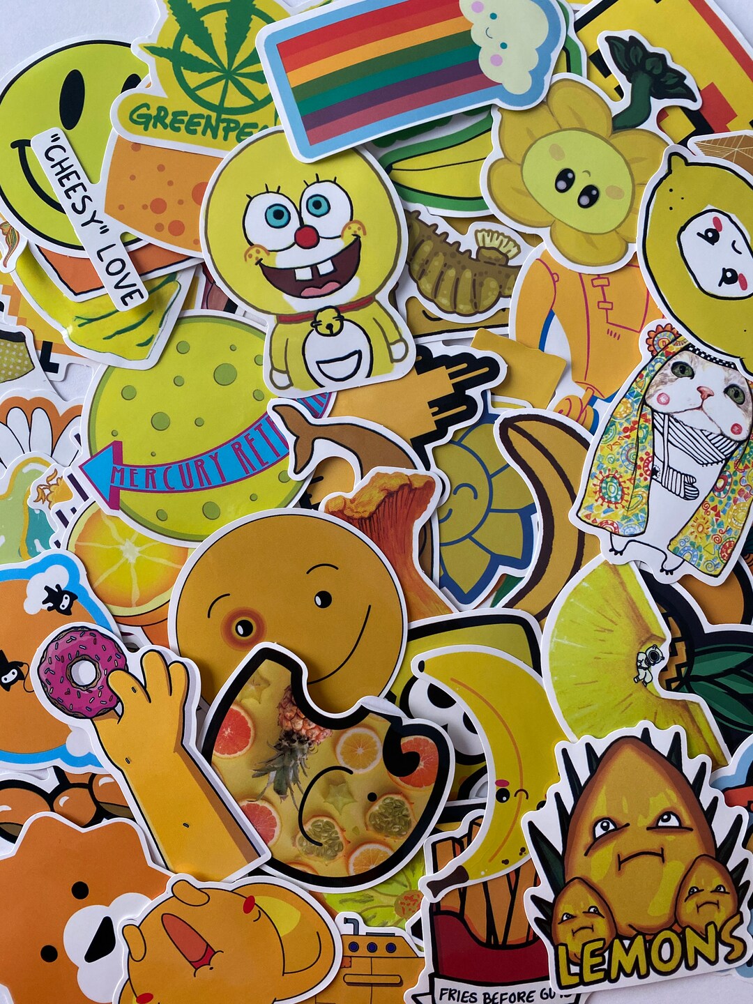 50pcs Cute Yellow Kids Themed Random Waterproof Kids Stickers Pack ...
