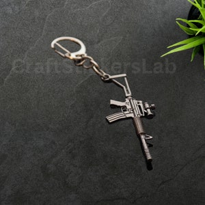 M4A1 Machine Gun Replica Keychain – Mini Metal Machine Gun Model ...