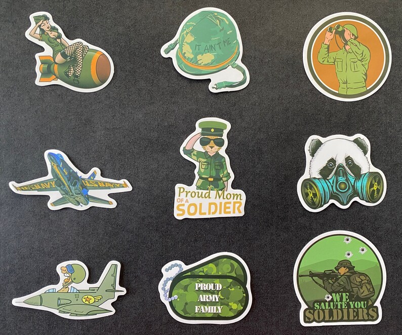 50pcs Cool Army Military Cartoon Themed Waterproof Sticker - Etsy
