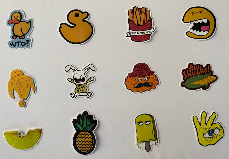 50pcs Cute Yellow Kids Themed Random Waterproof Kids Stickers - Etsy