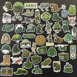 50pcs Cool Army Military Cartoon Themed Waterproof Sticker Pack - Etsy