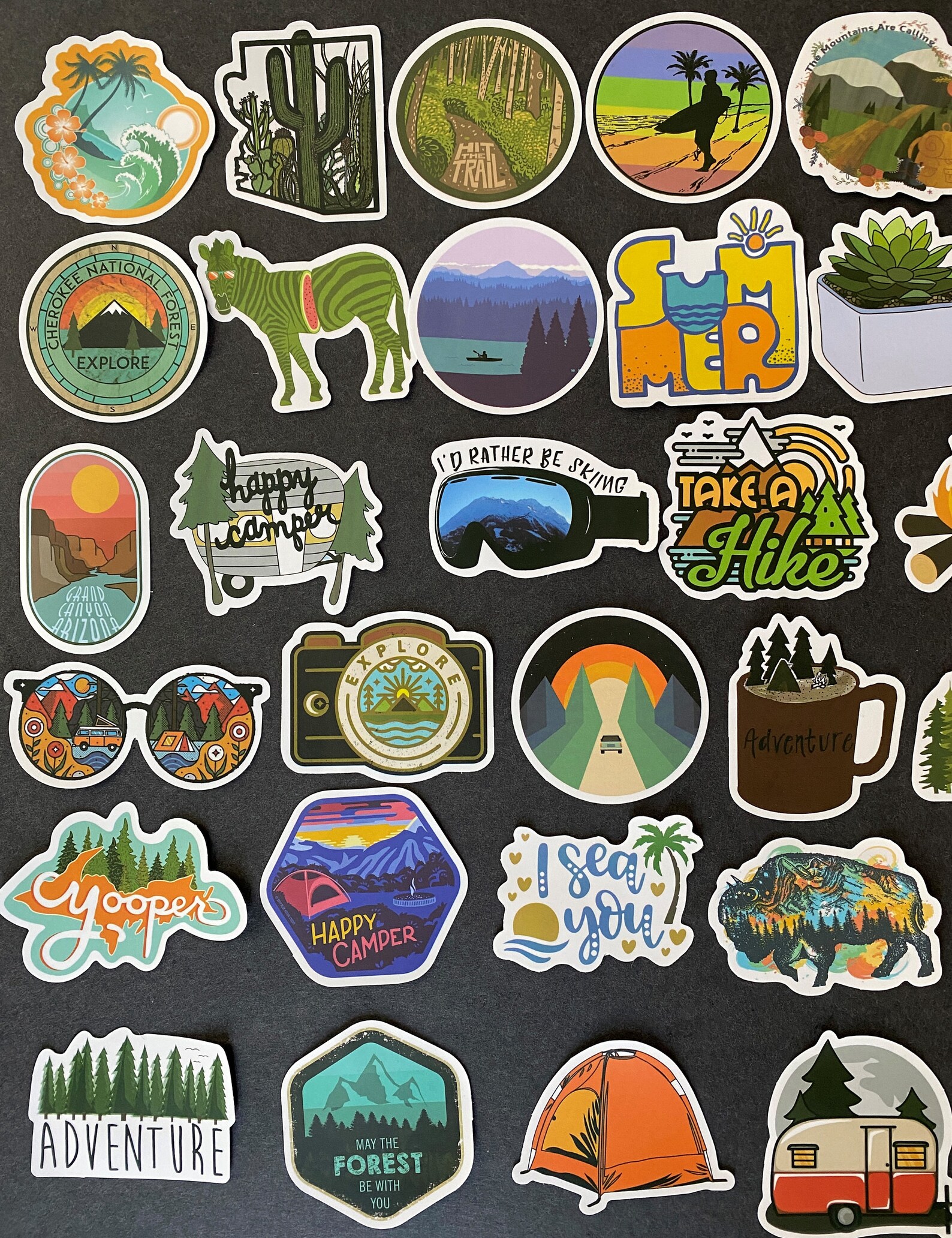 50pcs Cool Camping Outdoor Nature Themed Waterproof Stickers - Etsy
