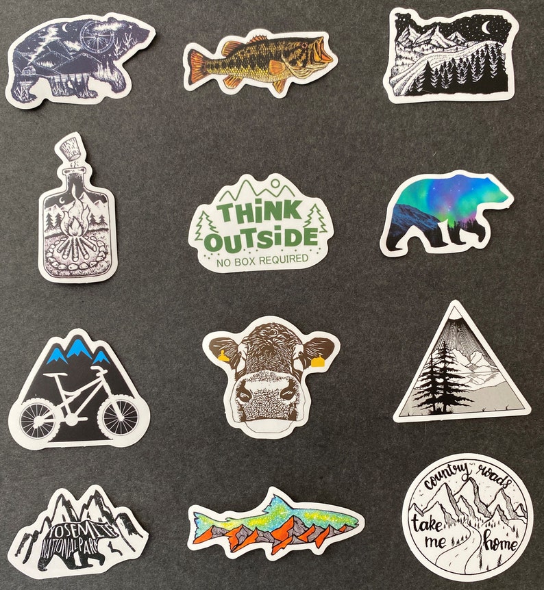 30pcs Outdoors Nature Camping Themed Waterproof Stickers Pack - Etsy