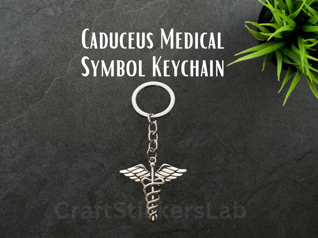 Silver Caduceus Keychain – Medical Symbol for Nurses & Doctors Key ...