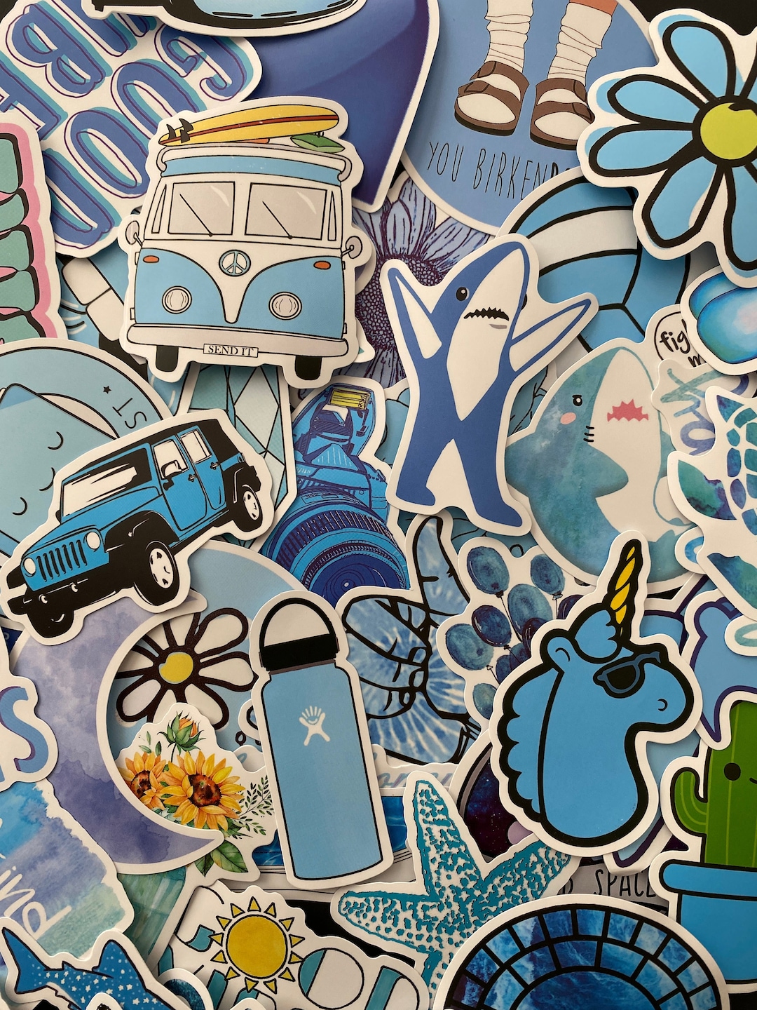 50pcs Cute Blue Vsco Kids Themed Stickers Pack - Etsy