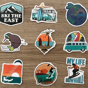 100pcs Mixed Skiing Surfing Outdoors Sports Themed Waterproof Stickers ...