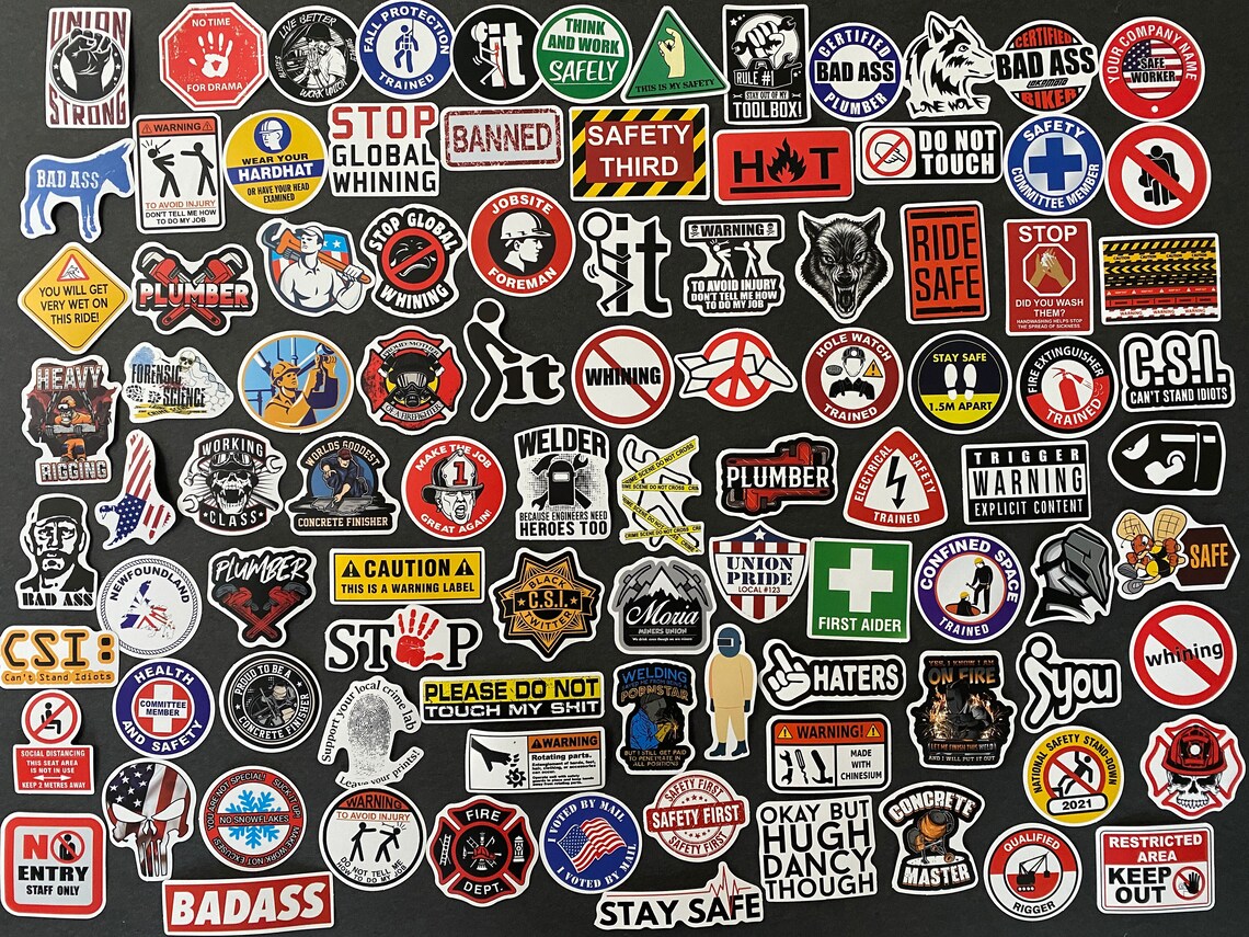 100pcs Funny Construction Hard Hat Welding Themed Waterproof - Etsy