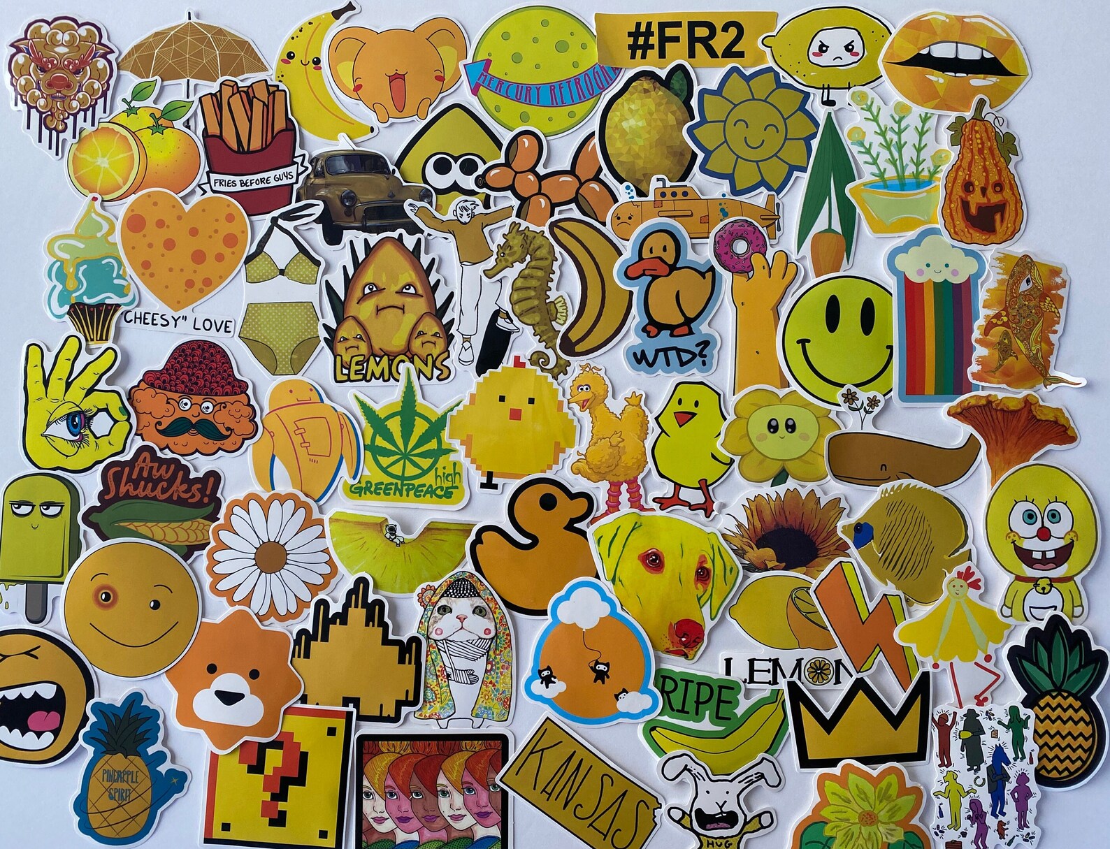 50pcs Cute Yellow Kids Themed Random Waterproof Kids Stickers - Etsy