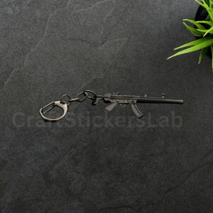 MP5 Machine Gun Replica Keychain Metal Model Gun Keyring With Barrel ...