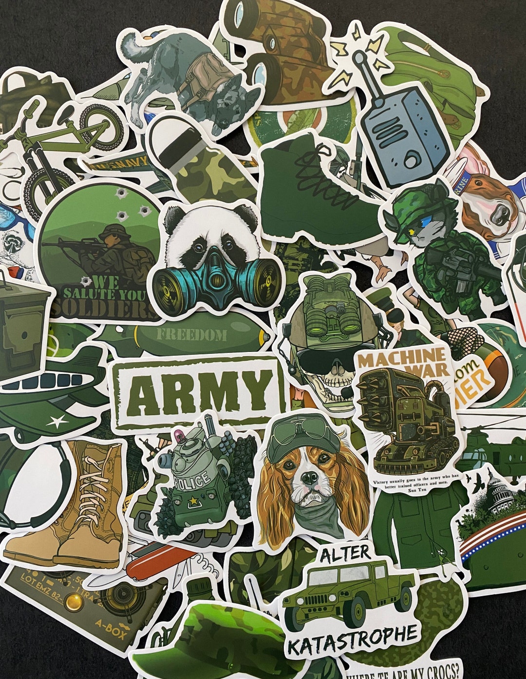 50pcs Cool Army Military Cartoon Themed Waterproof Sticker - Etsy