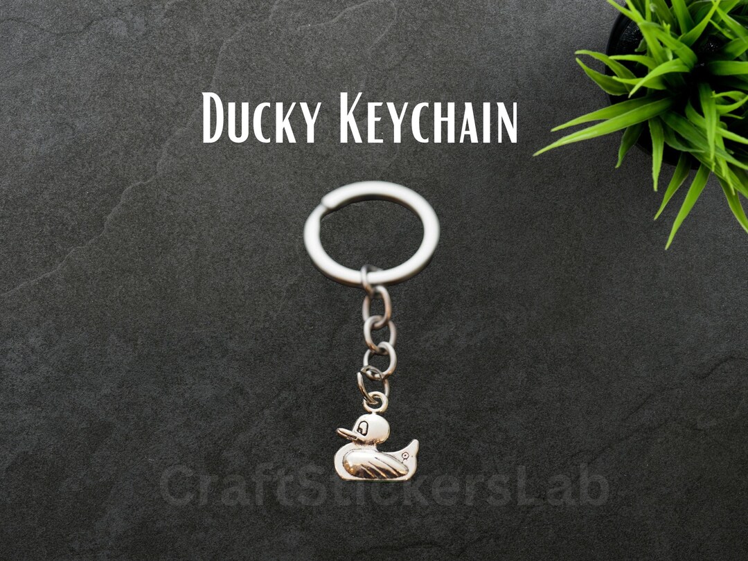 Ducky Keychain Rubber Duck Shaped Pendant Metal Key Chain Perfect Gift ...