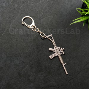 M4A1 Machine Gun Replica Keychain – Mini Metal Machine Gun Model ...