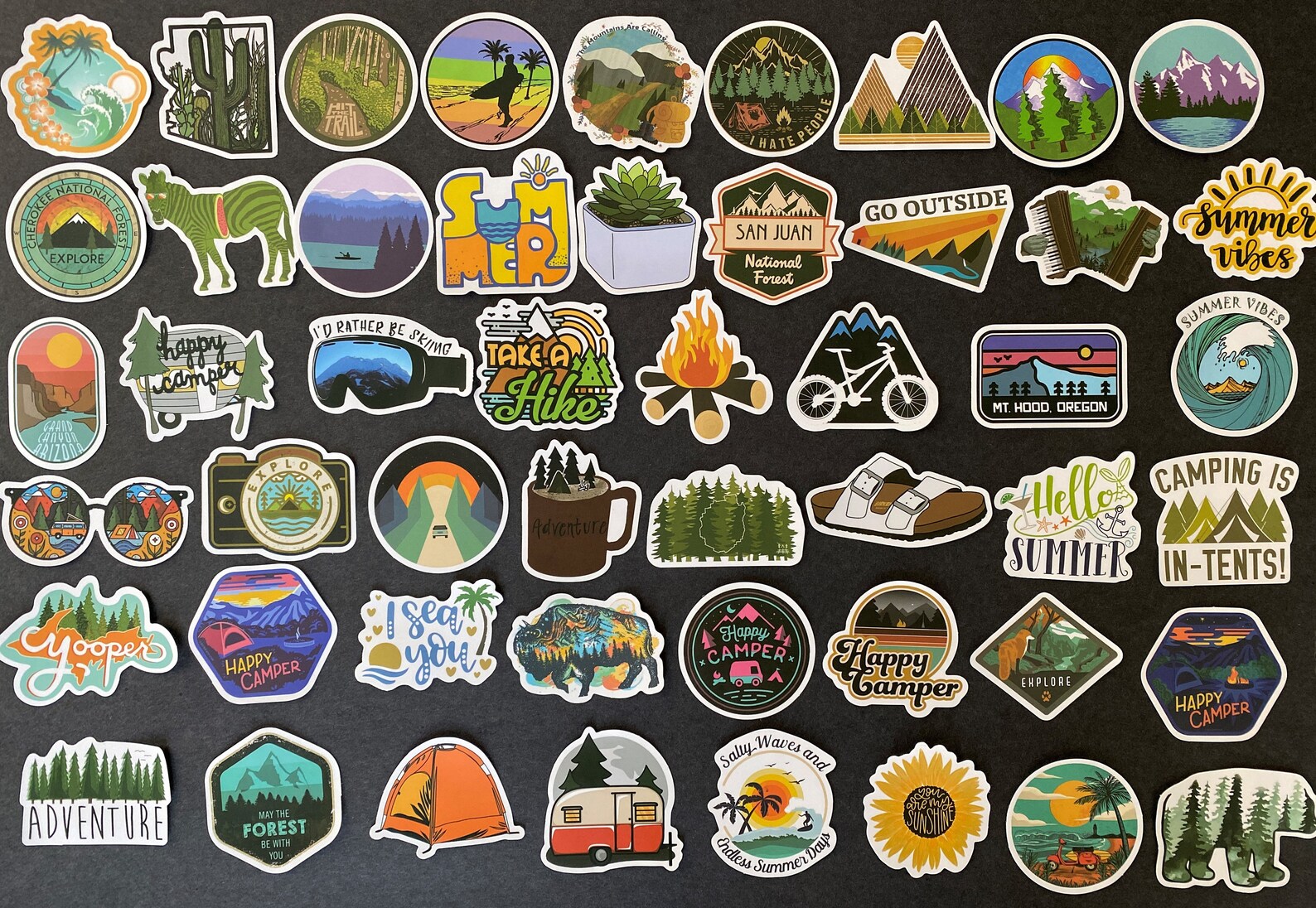 50pcs Cool Camping Outdoor Nature Themed Waterproof Stickers - Etsy