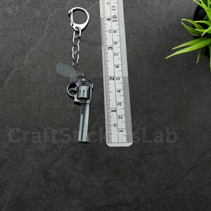 Miniature 357 Revolver Pistol Gun Model Black Metal Keychain Mini Key ...