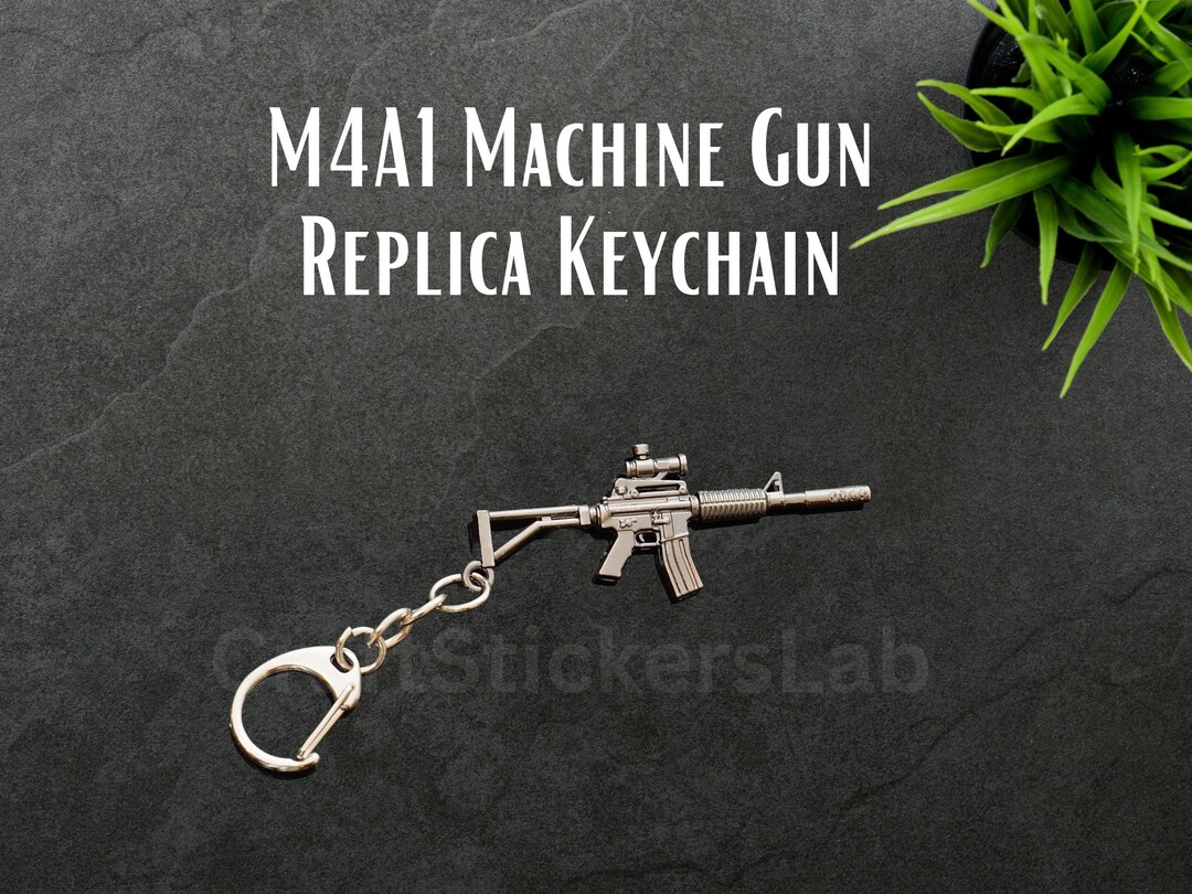 M4A1 Machine Gun Replica Keychain – Mini Metal Machine Gun Model ...