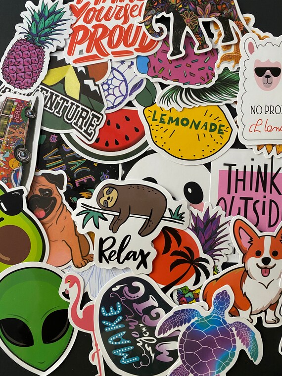 50pcs Cute Kids Themed Mixed Cartoon Waterproof Stickers Pack - Etsy