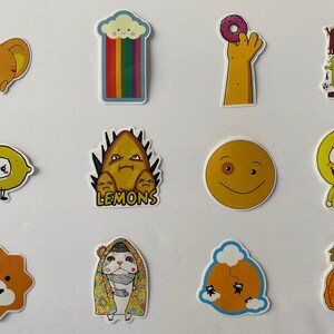 50pcs Cute Yellow Kids Themed Random Waterproof Kids Stickers Pack ...