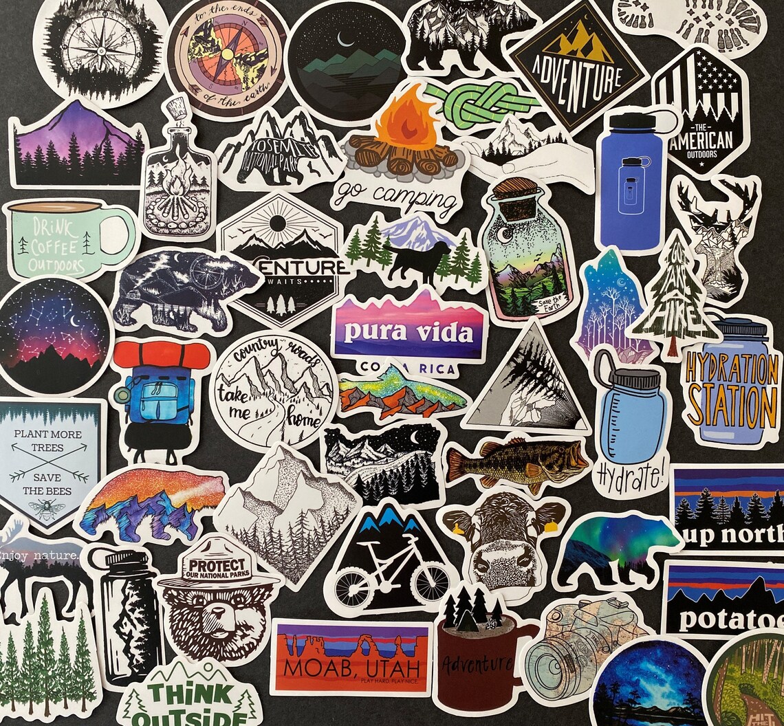30pcs Outdoors Nature Camping Themed Waterproof Stickers Pack - Etsy