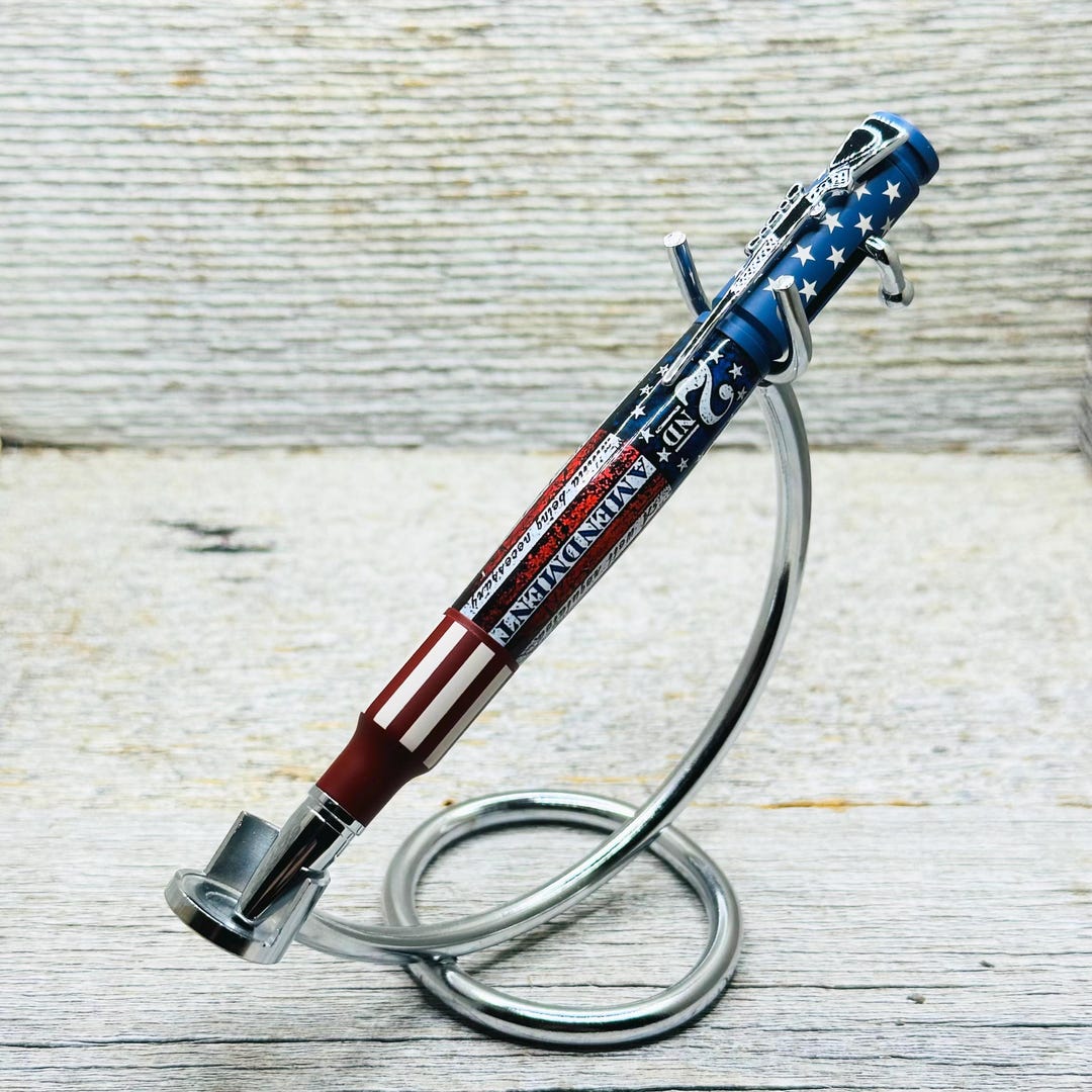 2nd Amendment Bolt Action Ballpoint Pen. Features a Ceramic Red, White ...