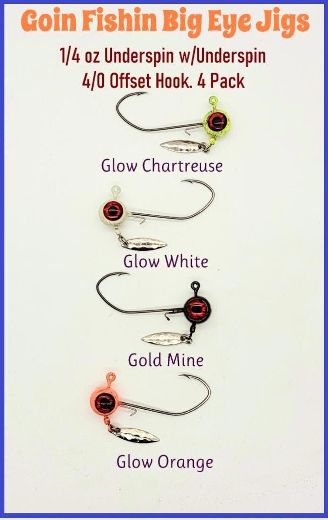 1/4 Oz Mooneye and Big Eye Jig Heads With or Without Underspin - Etsy