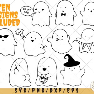 Ghost Svg Bundle Boo Svg Kids Halloween Svg Cute Ghost Svg | Etsy