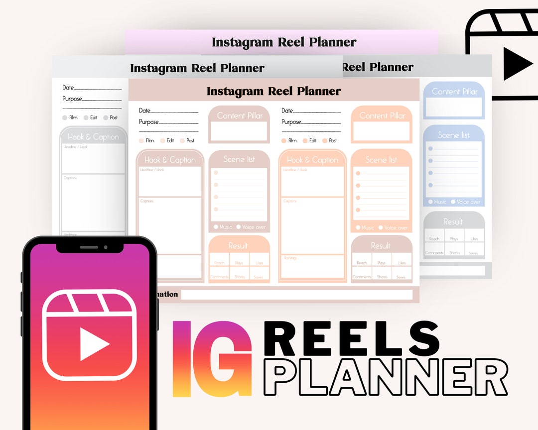 Instagram Reels Planner, Social Media Planner, Printable IG Planner ...
