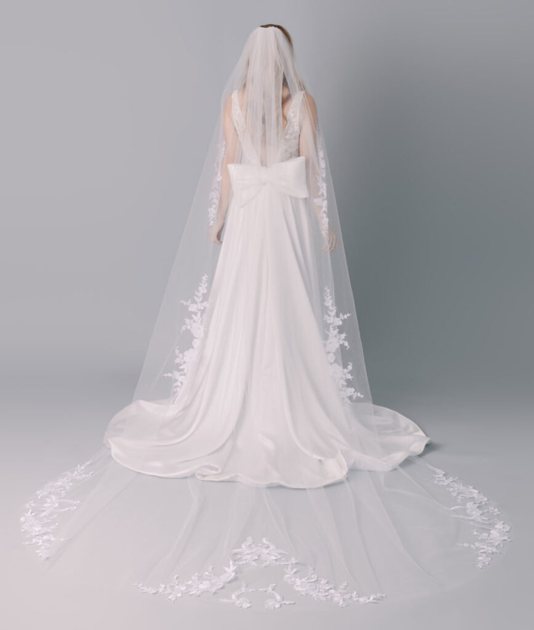 Wedding Veils Mantillas, Lace Border Cathedral Bridal Veil, Unique ...