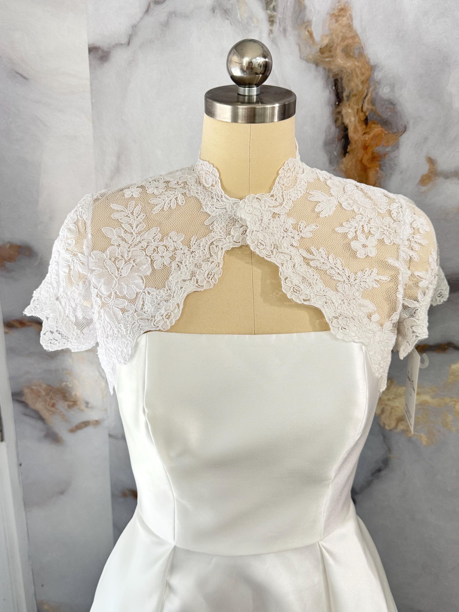 French Lace Wedding Bolero Jacket: Bridal Coverup, High Neck Shrug - Etsy