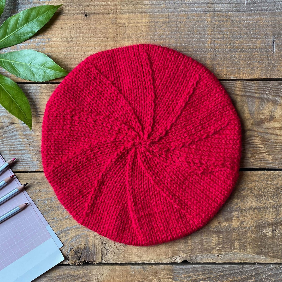 Red Beret, Hand Knitted, Winter Hat, French Beret, Gift for Her - Etsy