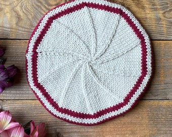 Raspberry Knitted Beret Women's Beret Adults French - Etsy