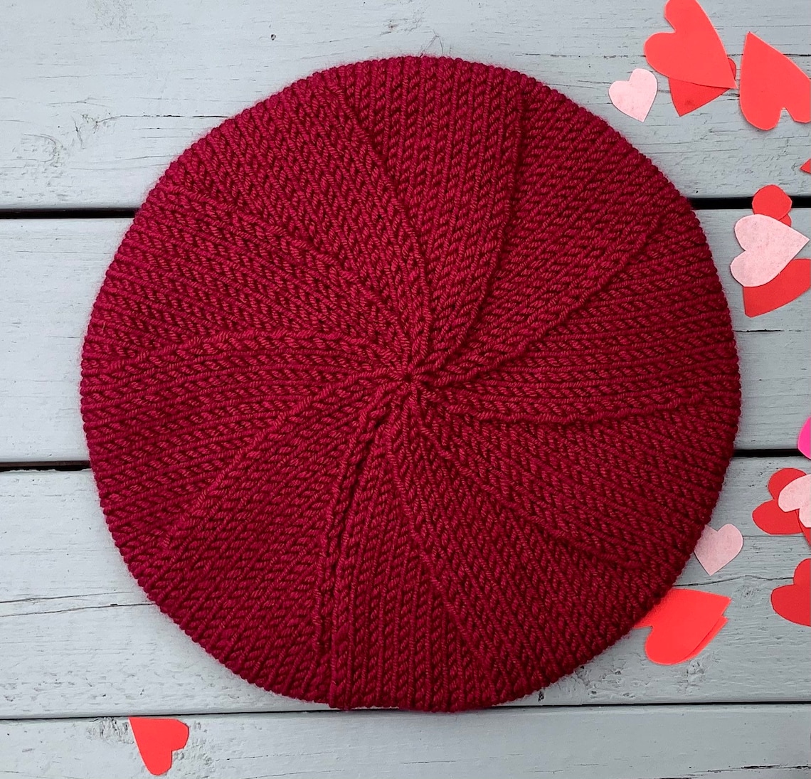 Raspberry Knitted Beret Women's Beret Adults French - Etsy