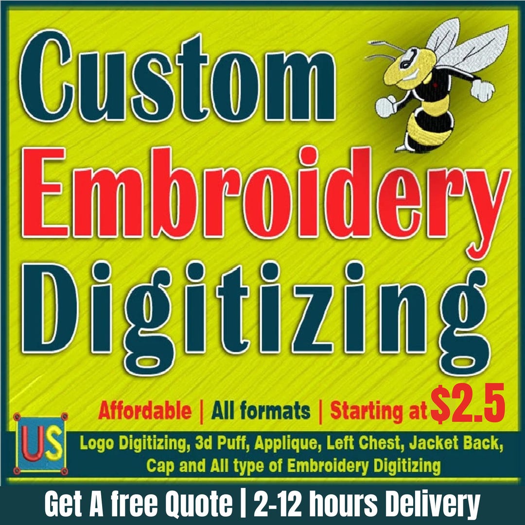 Custom Embroidery Digitizing Service | 3D Puff, Logo & Small Text ...