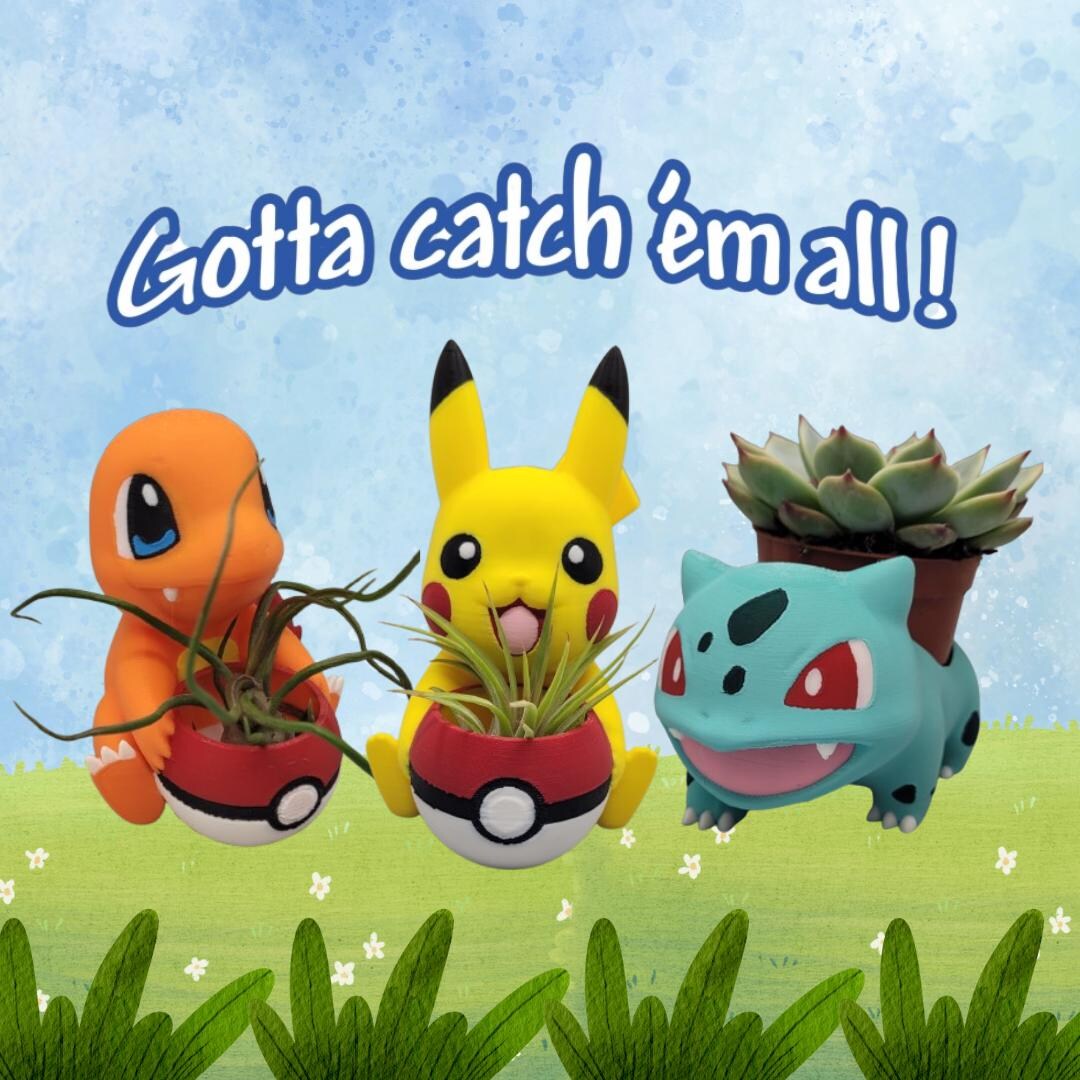Pokemon Planter Multipack - 3d Printed Bulbasaur, Charmander and ...