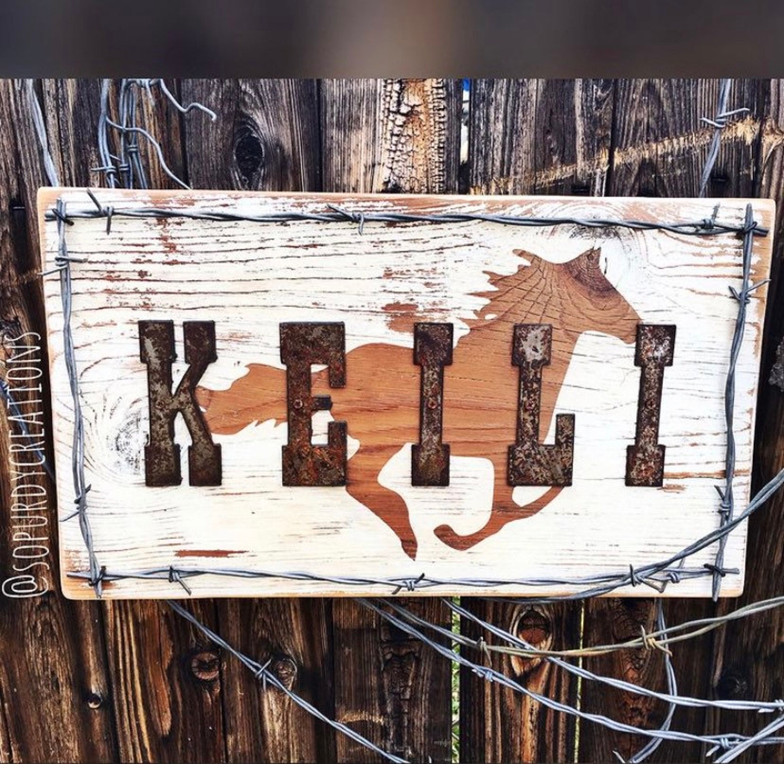 Rustic Handmade Signs With Barbed Wire - Etsy