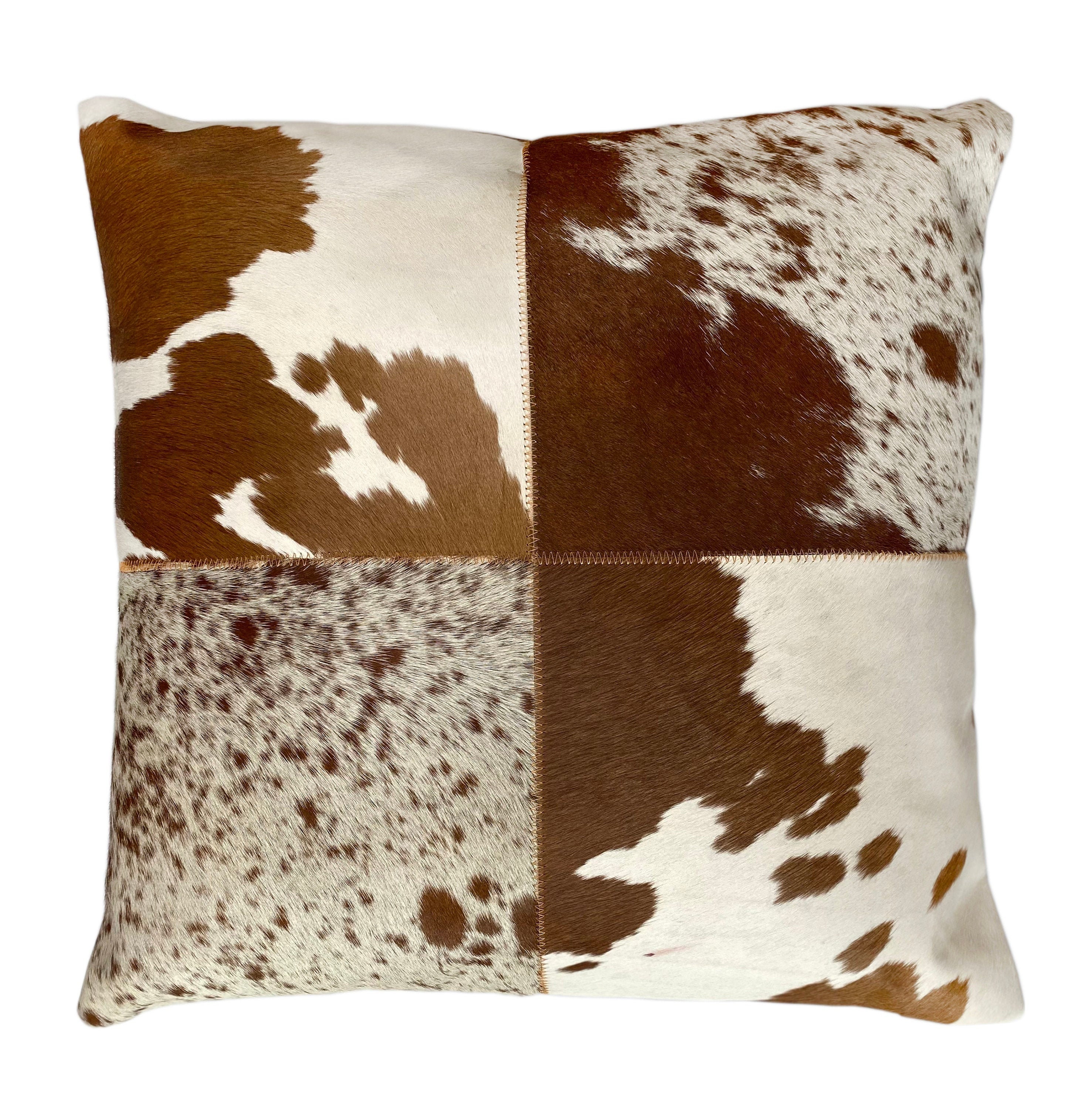 100% Genuine Cowhide Cow Print Throw Pillow Brown/beige 20x20 - Etsy