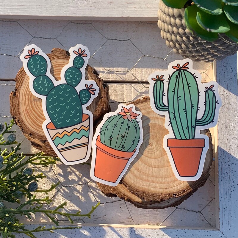 Cactus Stickers - Etsy