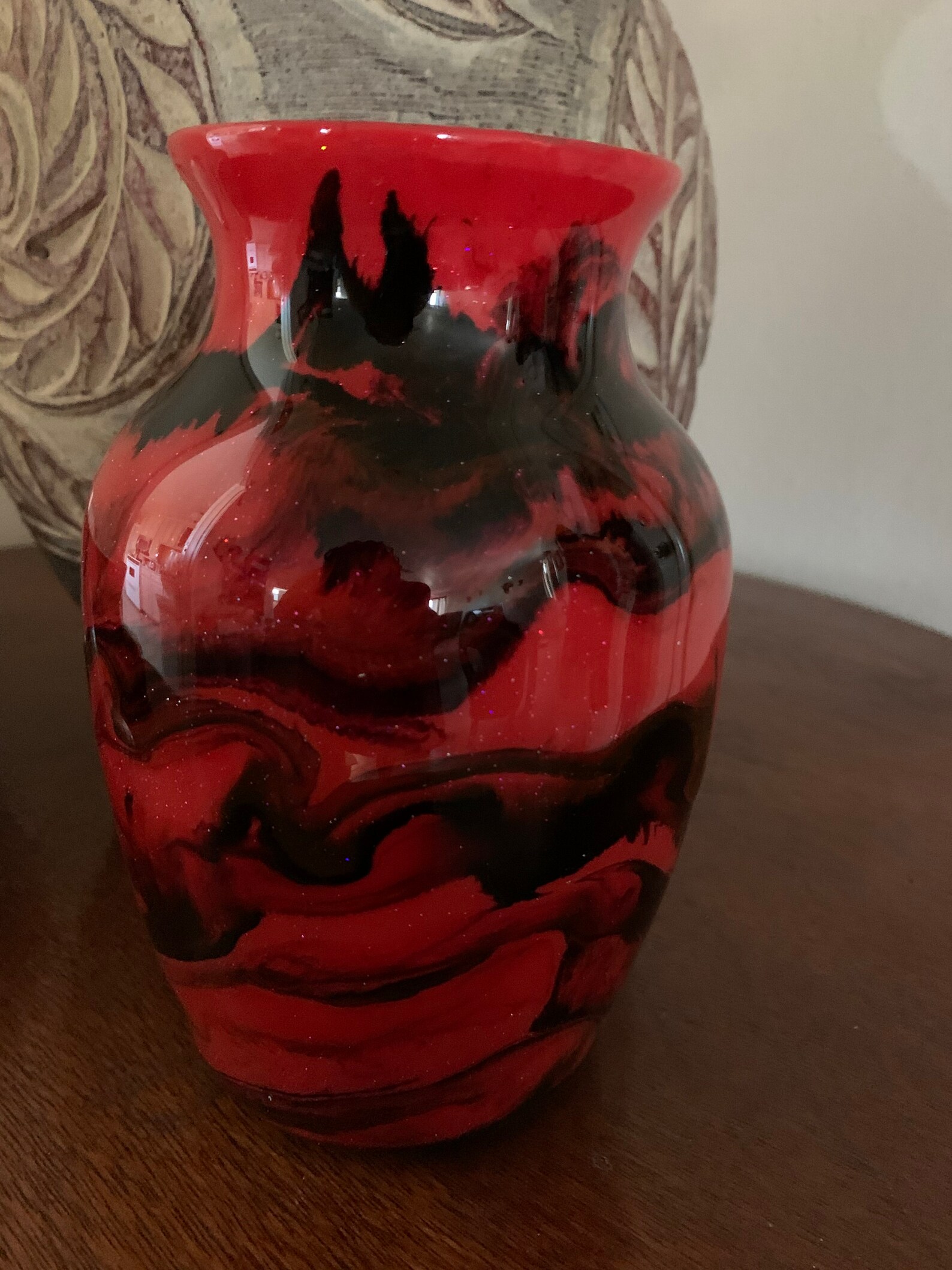 Red Alcohol Ink Vase/alcohol Ink Vase/hand Crafted Vase/unique Vase ...