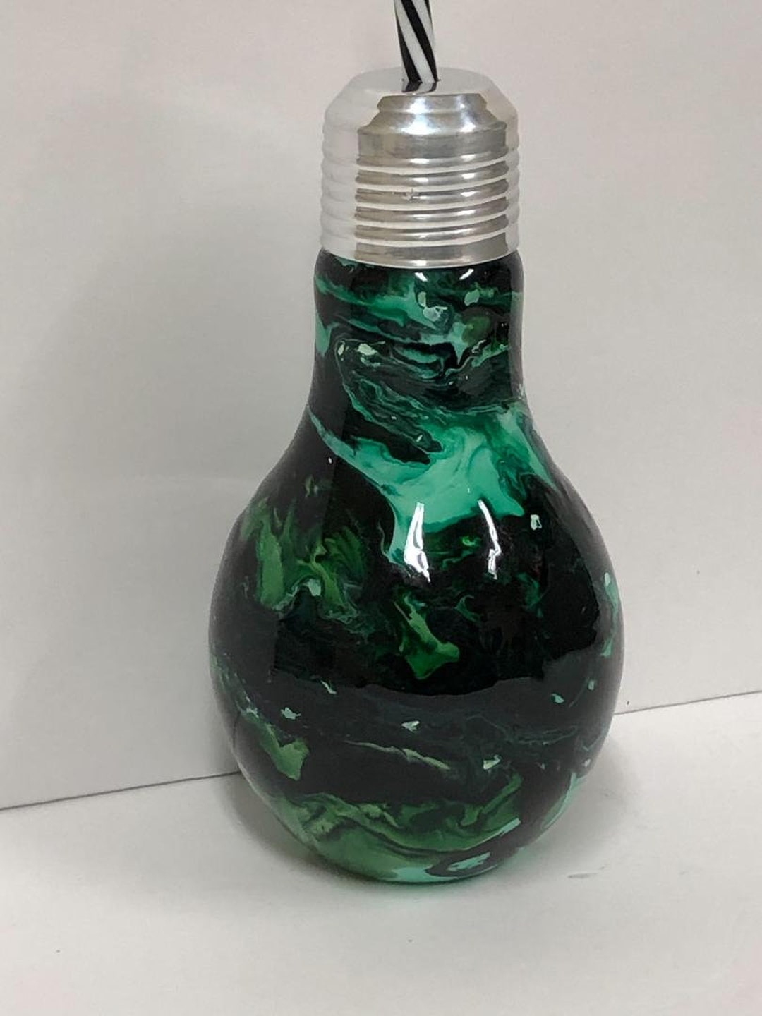 Green Thunder Drinking Bulb/light Bulb Drinkware/green Marble Drinking ...