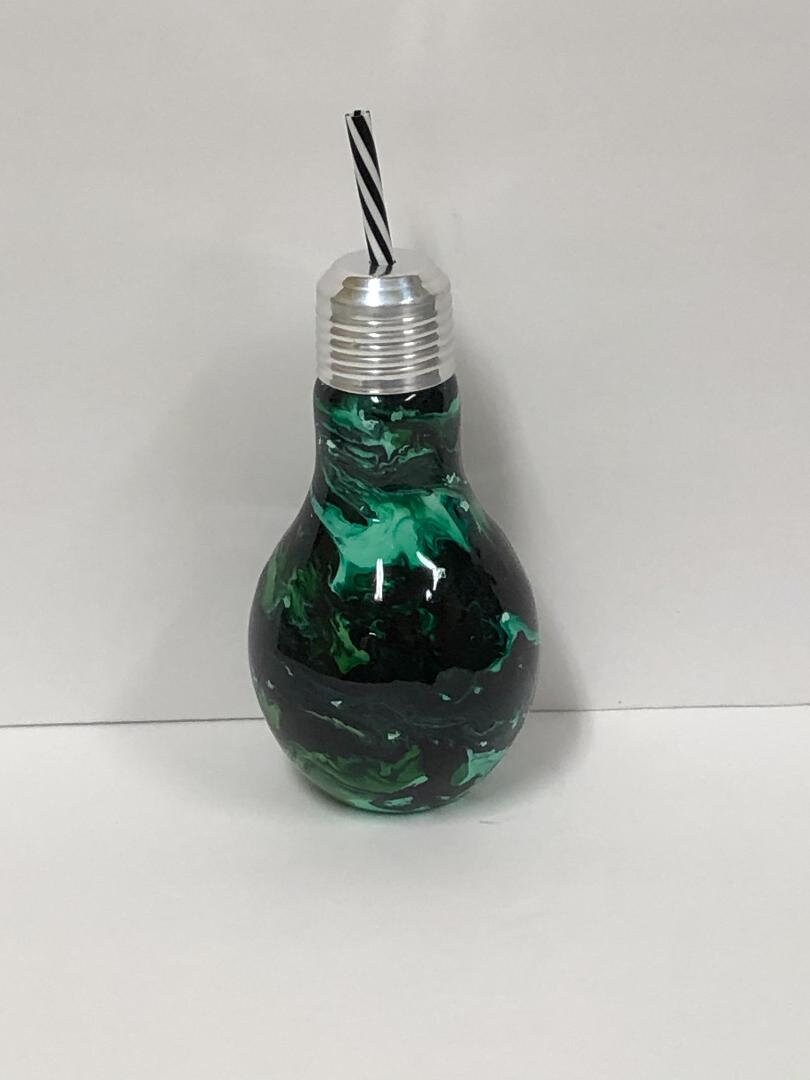 Green Thunder Drinking Bulb/light Bulb Drinkware/green Marble Drinking ...