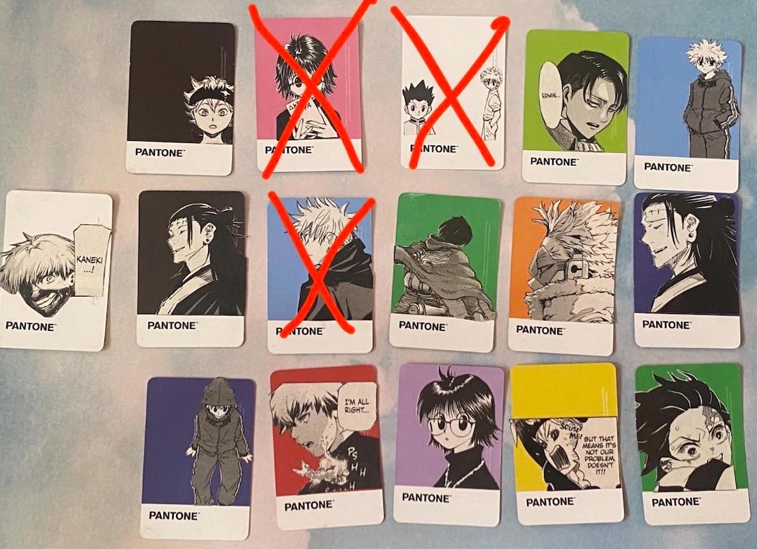 Pantone Anime Manga Character Mini Photocards - Etsy