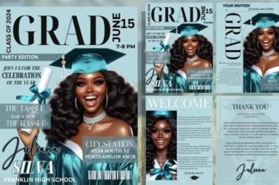 Graduation Newspaper Template With Bonus Magazine Template - Etsy