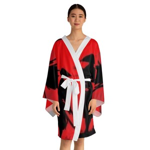 Samurai Kimono Robe, Japanese Robe, Asian Robe, Long Sleeve Robe, Boho ...