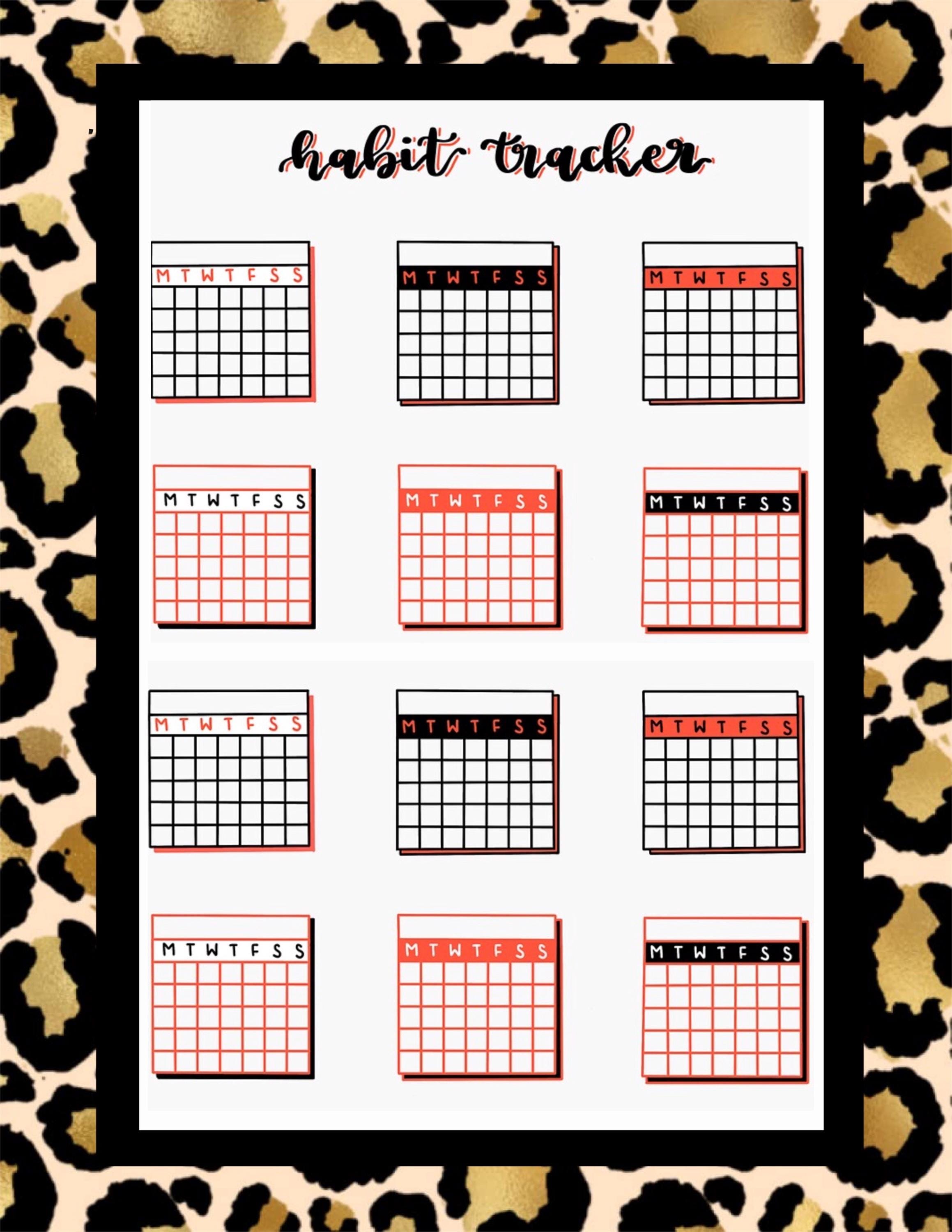 Habit Tracker: Cheetah Design (PDF) - Etsy
