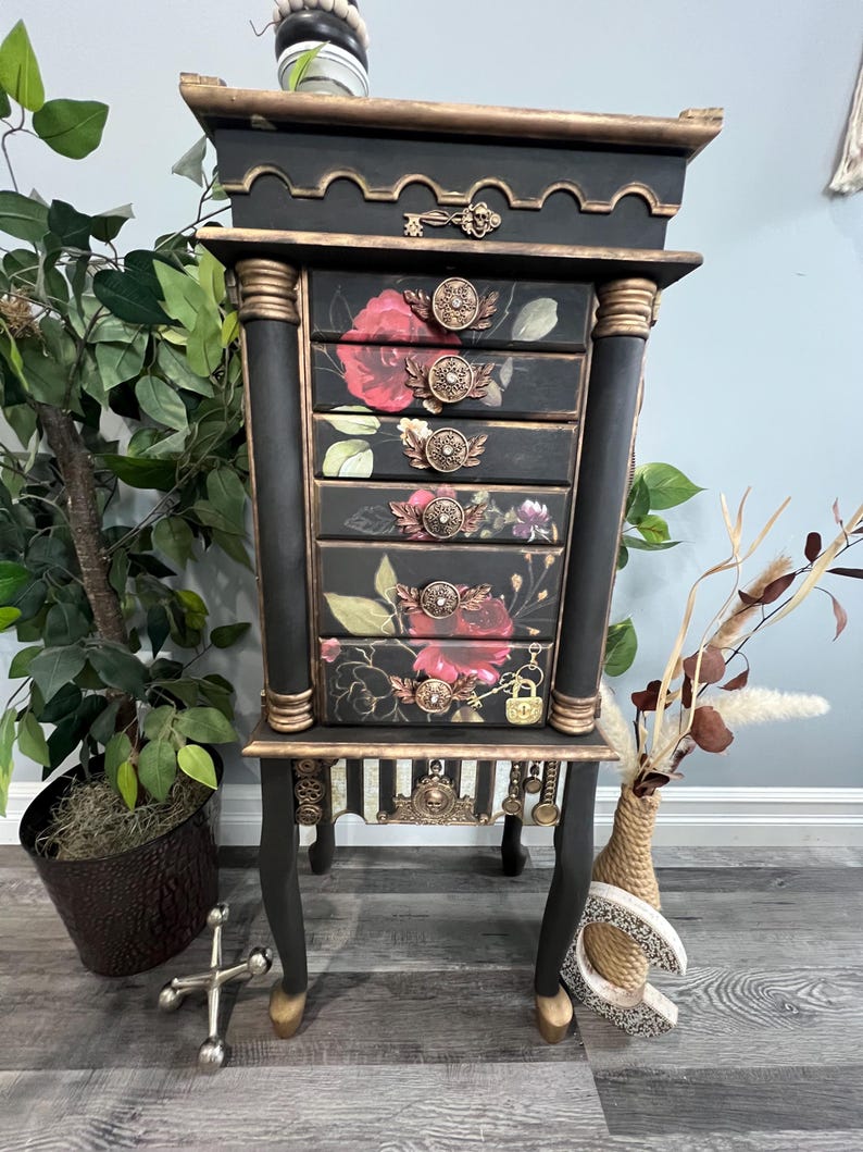 Goth-steampunk Jewelry Armoire - Etsy