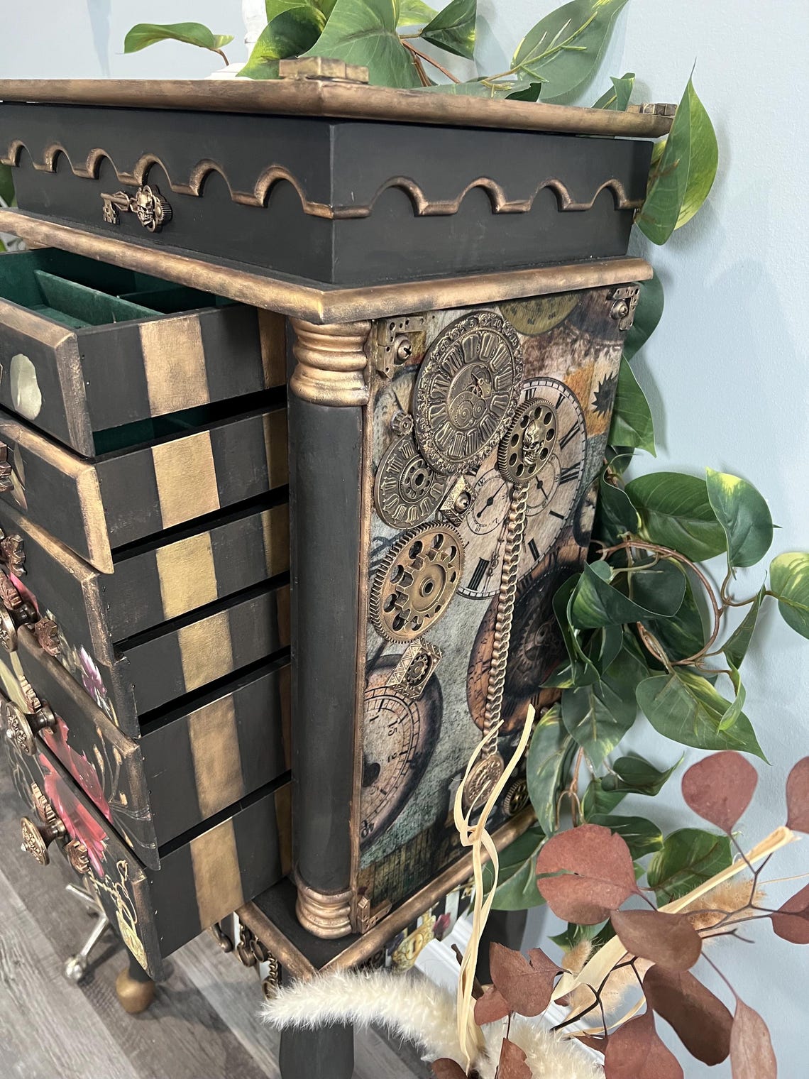 Goth-steampunk Jewelry Armoire - Etsy