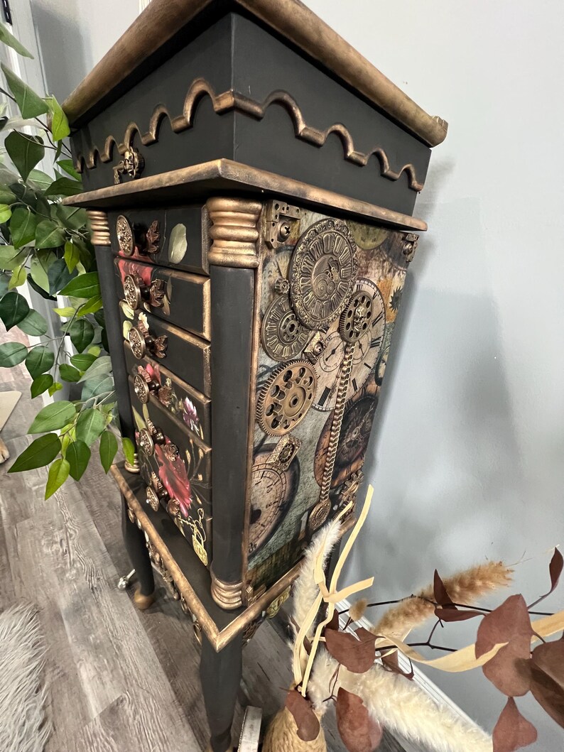 Goth-steampunk Jewelry Armoire - Etsy