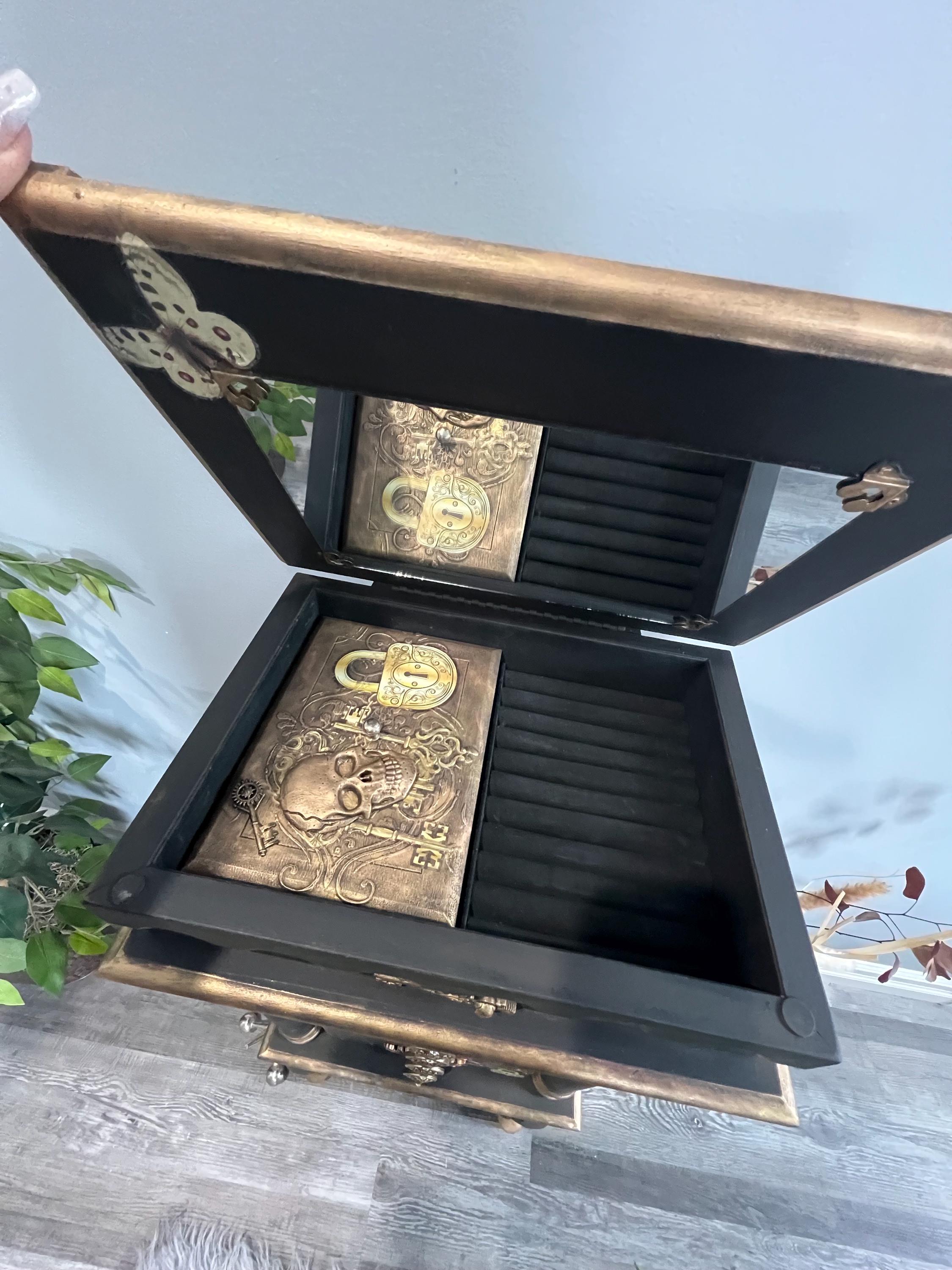 Goth-steampunk Jewelry Armoire - Etsy