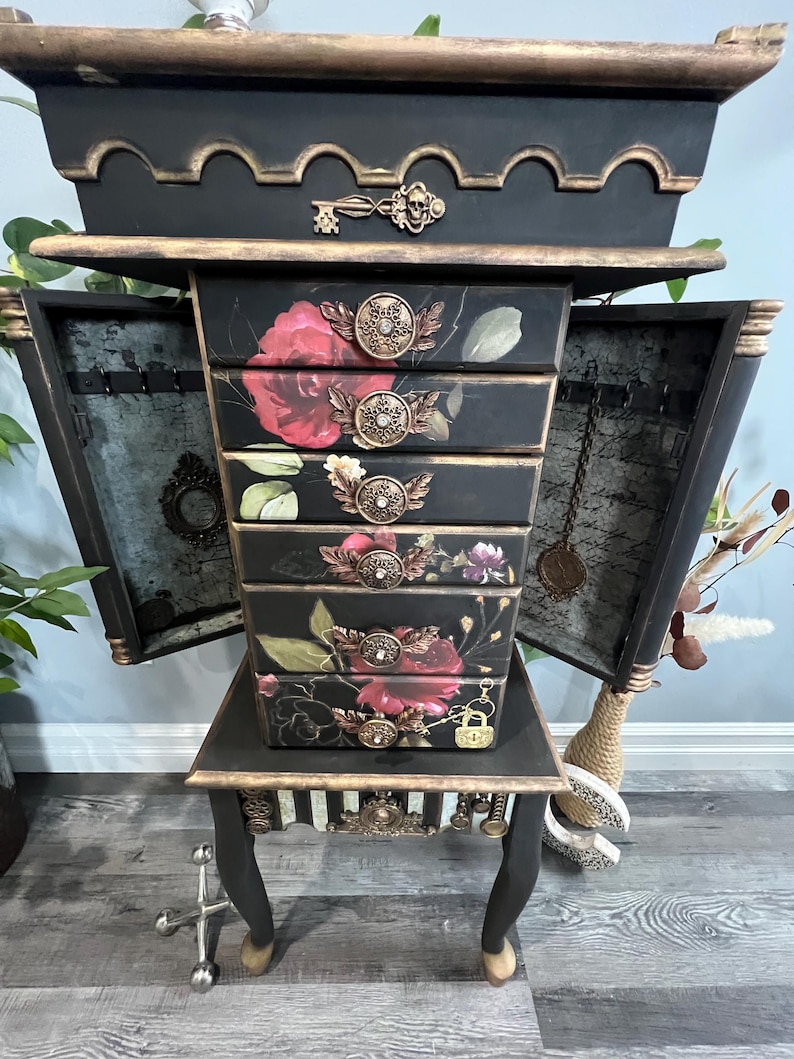 Goth-steampunk Jewelry Armoire - Etsy