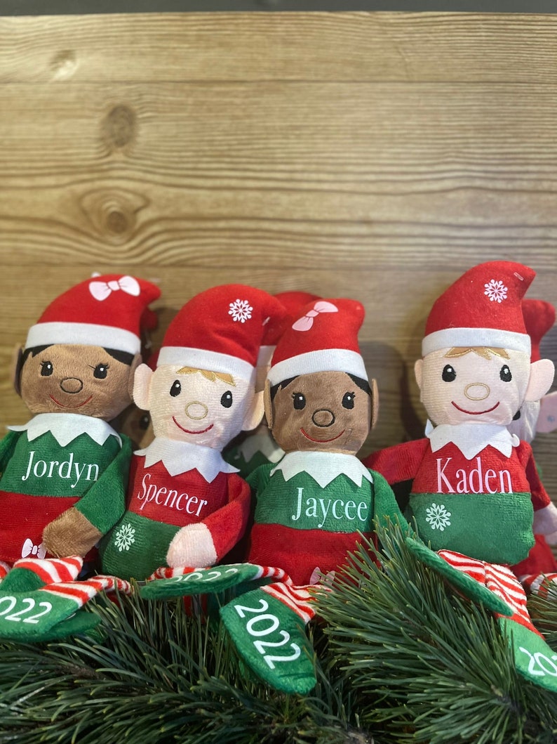 Personalized Elf Girl or Boy Elves, Custom Christmas Ornaments, Festive ...