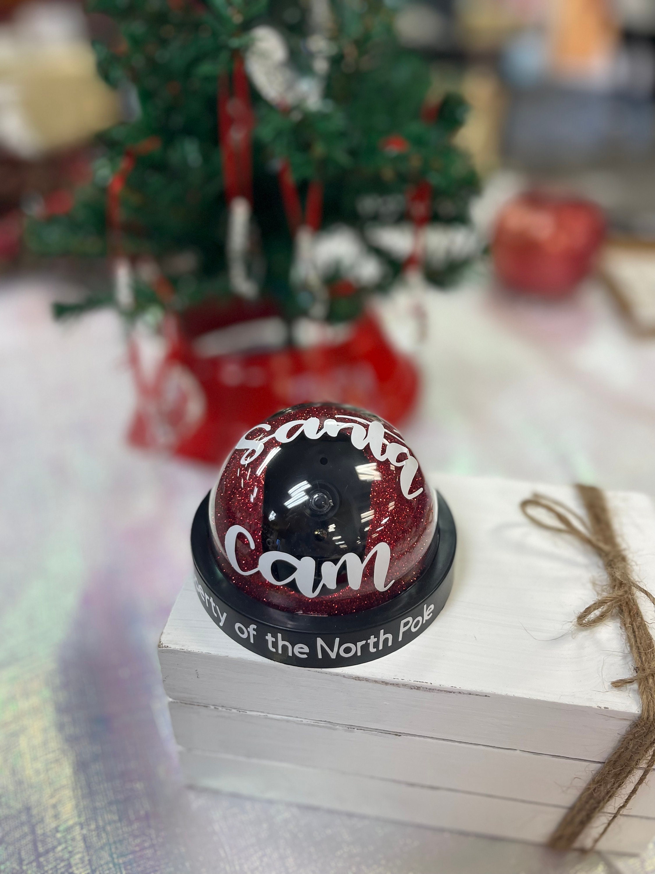 Santa Fake Camera for Kids, Christmas Mini Cam, Red Dummy Security Cam ...